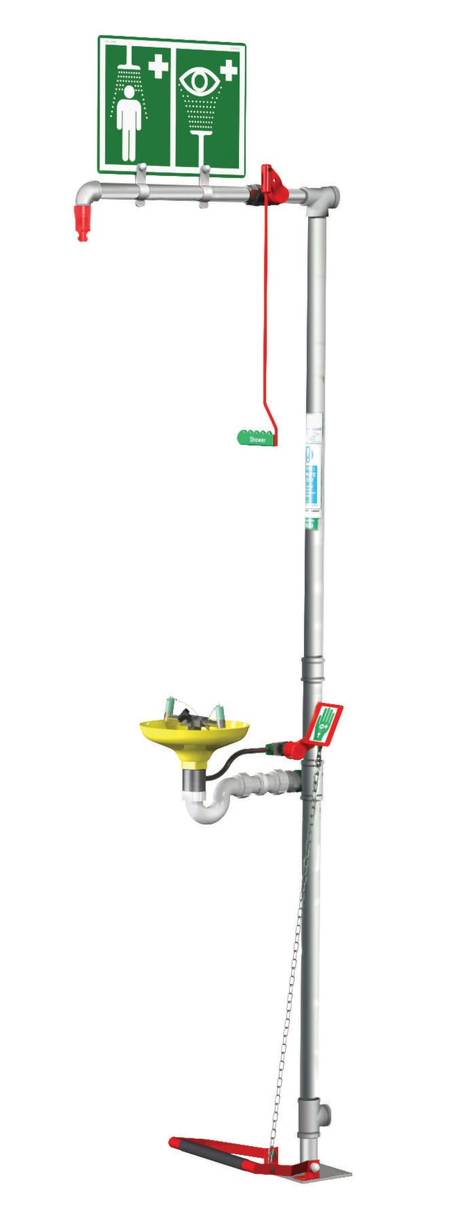 Justrite Floor Mounted Combination Shower Color: Polished brush ...