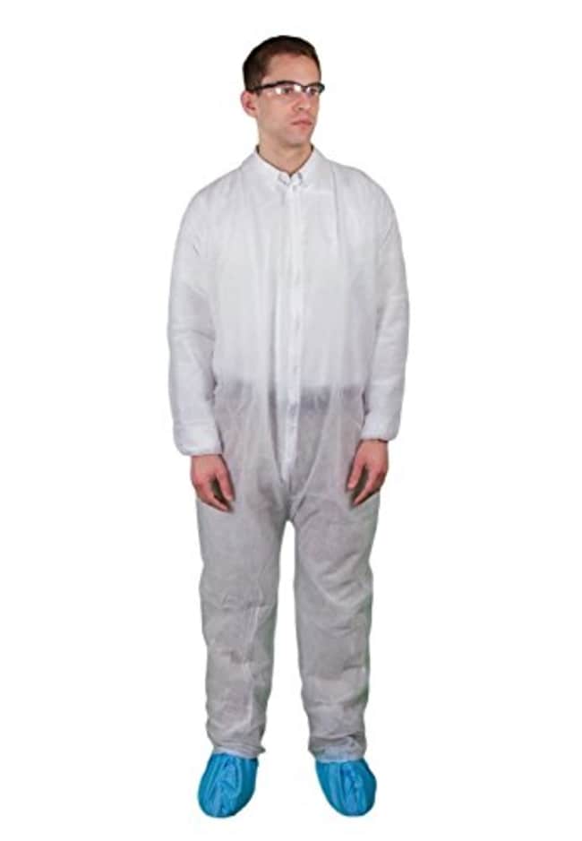 Keystone Safety Polypropylene Coveralls Medium; White:Personal Protective | Fisher Scientific