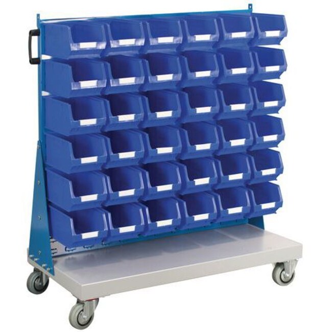 Manutan Single sided trolley with 36xTC3 blue bins Blue | Buy Online ...
