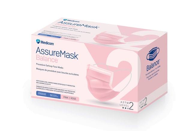 Medicom AssureMask Balance Earloop Face Masks Balance L2 Masks; Color ...