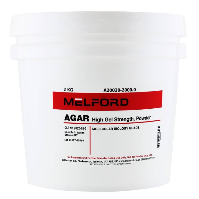 Melford Agar High Gel Strength Powder 2 kg:Microbiological Media and ...