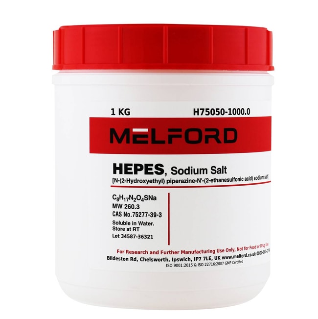 Melford HEPES Sodium Salt 1 kg:Tampones y patrones, Quantity: 1 Kg ...