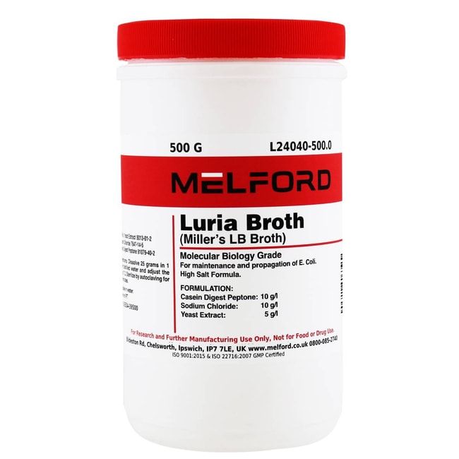 Melford Luria Broth Powder Miller's LB Broth 500 g | Buy Online ...