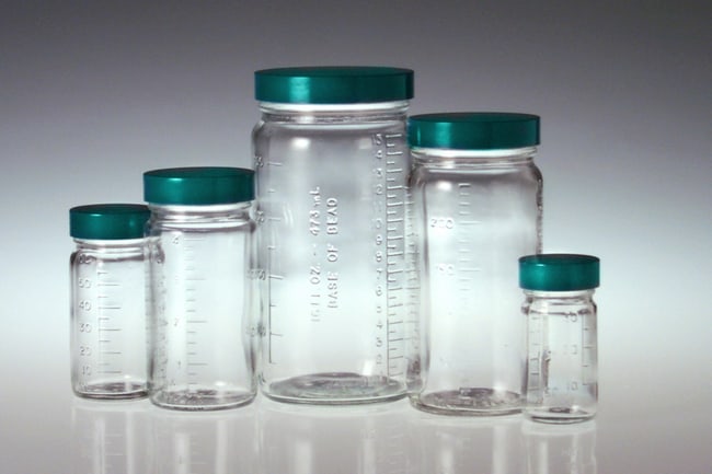 Qorpak Graduated Medium Round Bottle Beaker with PTFE Lined Cap 480 mL ...