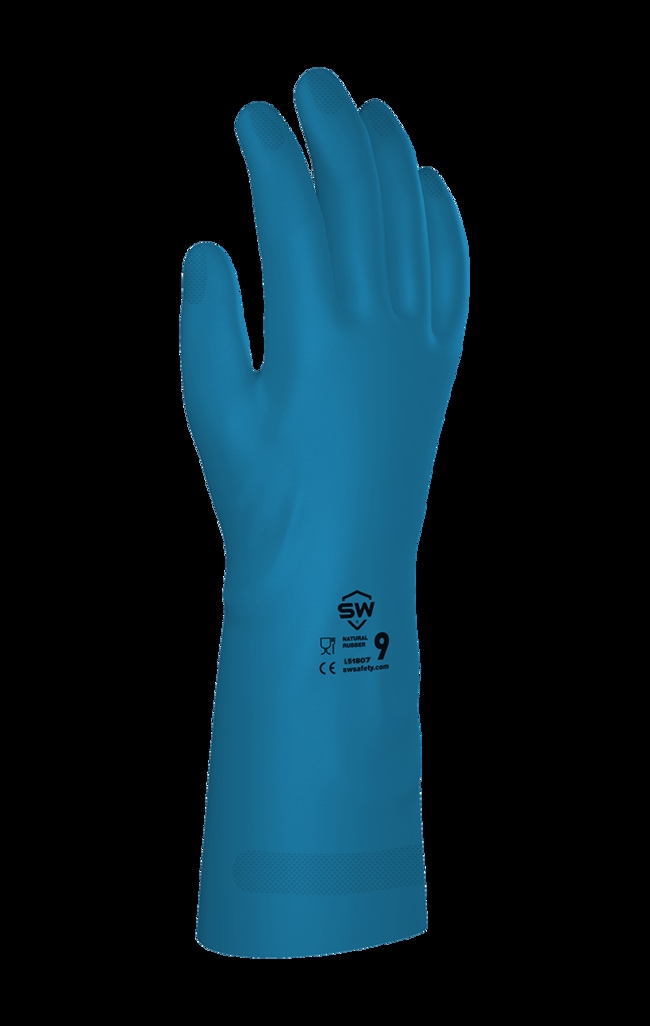 SW Safety PowerChem PC-F22B Chemical-Resistant Latex Gloves, Flock ...