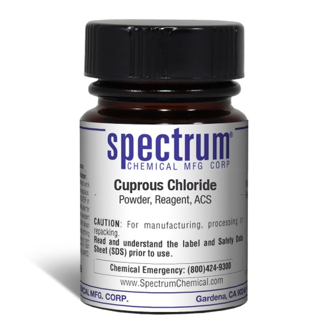 Cuprous Chloride, Powder, ACS, 90%, Spectrum Chemical, Quantity: 25 g ...