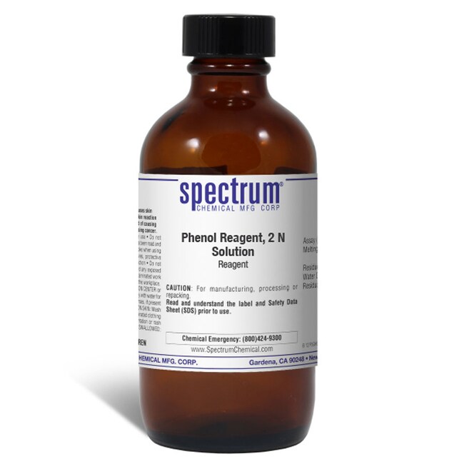 Phenol Reagent, 2 N Solution, Reagent, Spectrum Chemical:Water and ...