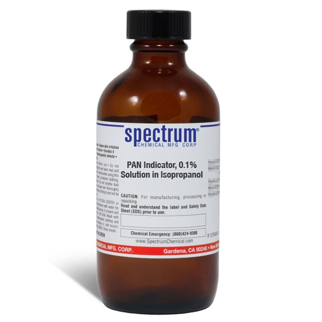 PAN Indicator, 0.1% Solution in Isopropanol, Spectrum Chemical Quantity ...