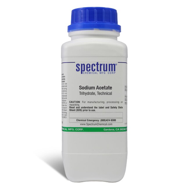 Sodium Acetate, Trihydrate, Technical, Spectrum Chemical, Quantity: 500 ...