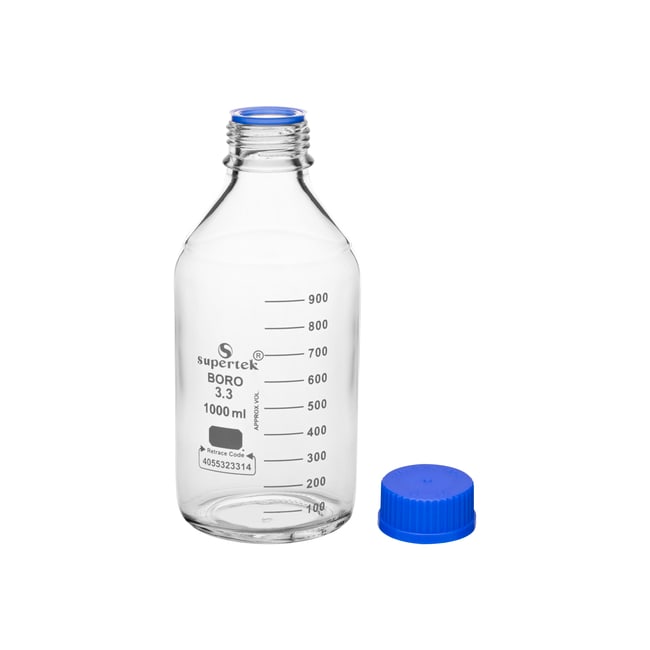 Supertek Clear Glass Graduated Reagent Bottles with Screw Caps and Drip ...