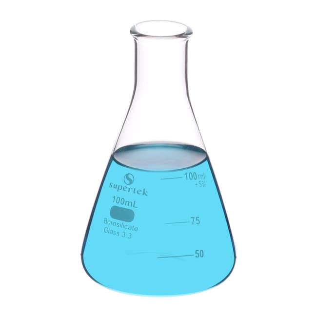 Supertek Clear Glass Erlenmeyer Graduated Flasks with Enameled Area for ...