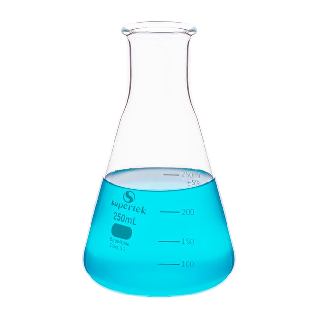 Supertek Clear Glass Erlenmeyer Graduated Flasks with Enameled Area for ...