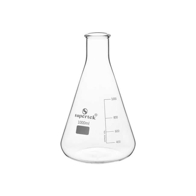 Supertek Clear Glass Erlenmeyer Graduated Flasks with Enameled Area for ...