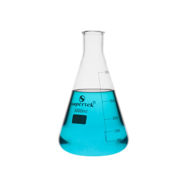 Supertek Clear Glass Erlenmeyer Graduated Flasks with Enameled Area for ...