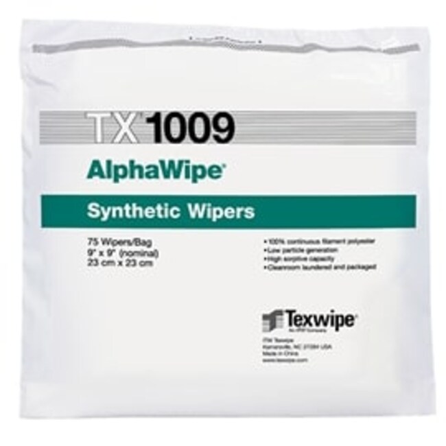 Texwipe AlphaWipe Polyester Wipers 9 x 9 in.; Stacked:Laboratory Wipes ...