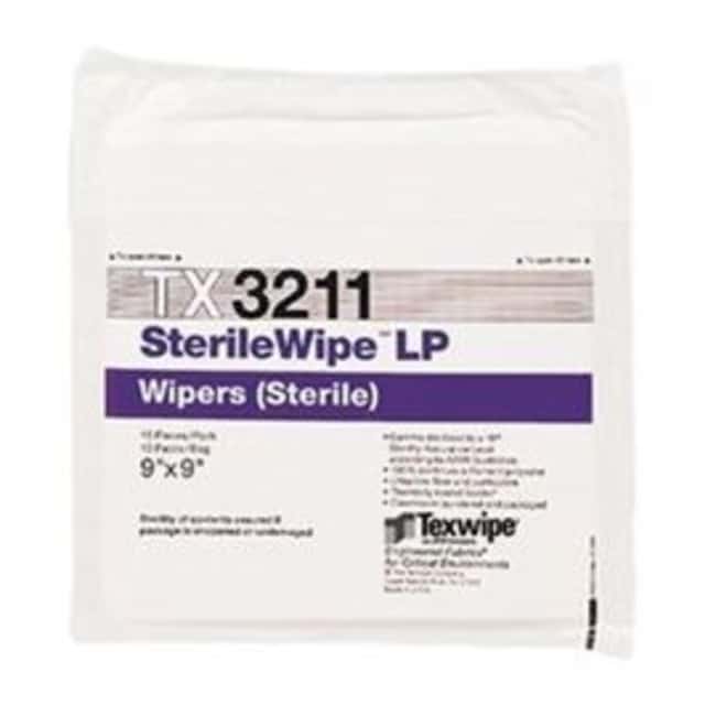 Texwipe SterileWipe Sterile Dry Wipers SterileWipe LP; 9 x 9 in ...