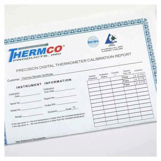 Thermco Certificate Traceable to N.I.S.T., 1 Temperature | Buy Online ...