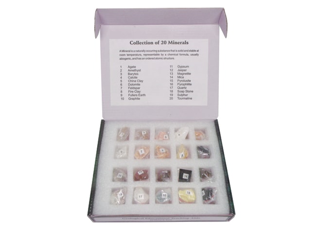 United Scientific Mineral Set Mineral Set; Includes: 20 Specimens ...