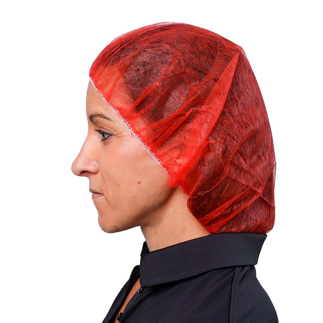 VGuard Bouffant Caps Color: Red, Size: 24 in., Style: Pancake:Personal ...