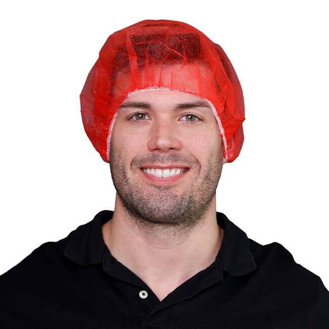 VGuard Bouffant Caps Color: Red, Size: 24 in., Style: Pancake:Personal ...