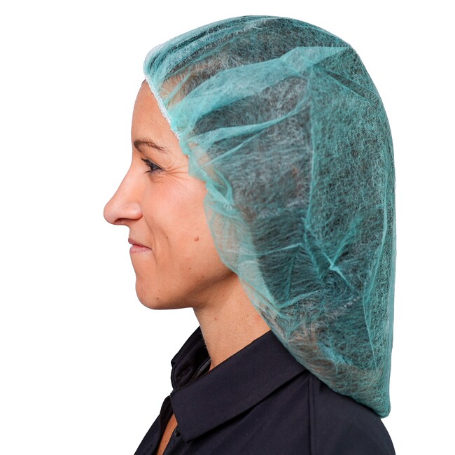 VGuard Bouffant Caps Color: Green, Size: 24 in., Style: Pancake ...