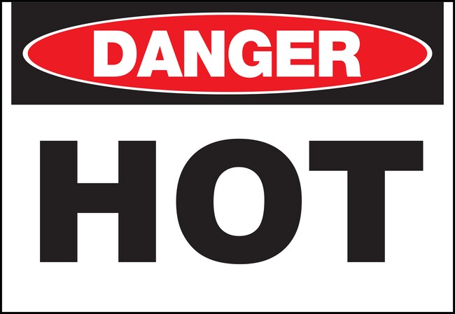 ZING Enterprises Eco Safety Sign DANGER, HOT Plastic 10 in. x 14 in ...