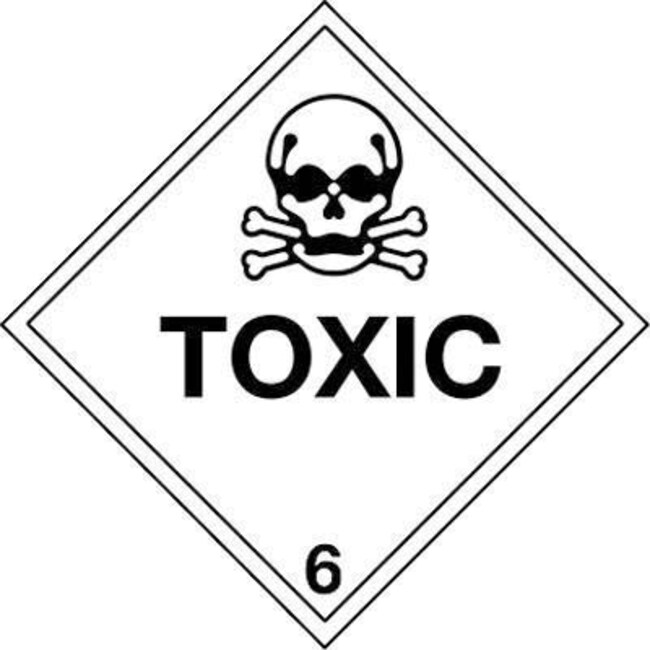 Manutan Class 6 toxic IATA/ICAO labels, 100mm x 100mm:Facility Safety ...