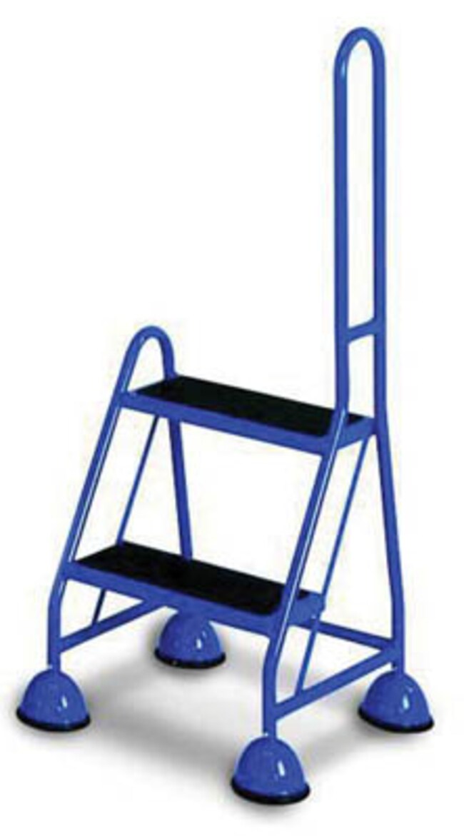 Manutan Anti-slip mobile steps, blue, two step, with handle | Buy ...
