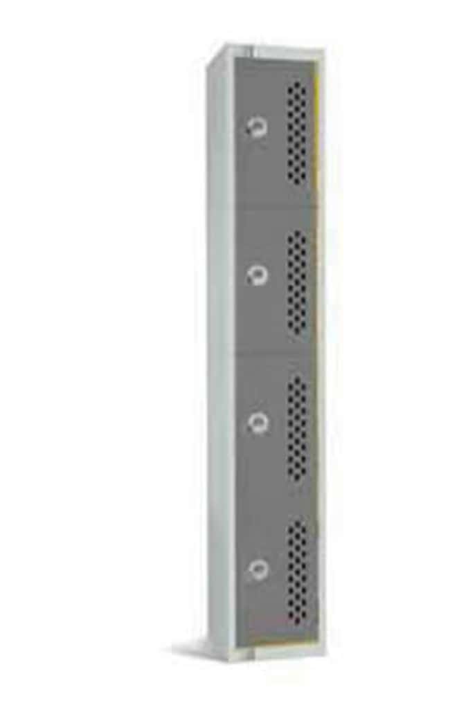 Manutan Locker, perforated door, grey/dark grey, four tier, 1800mm x ...