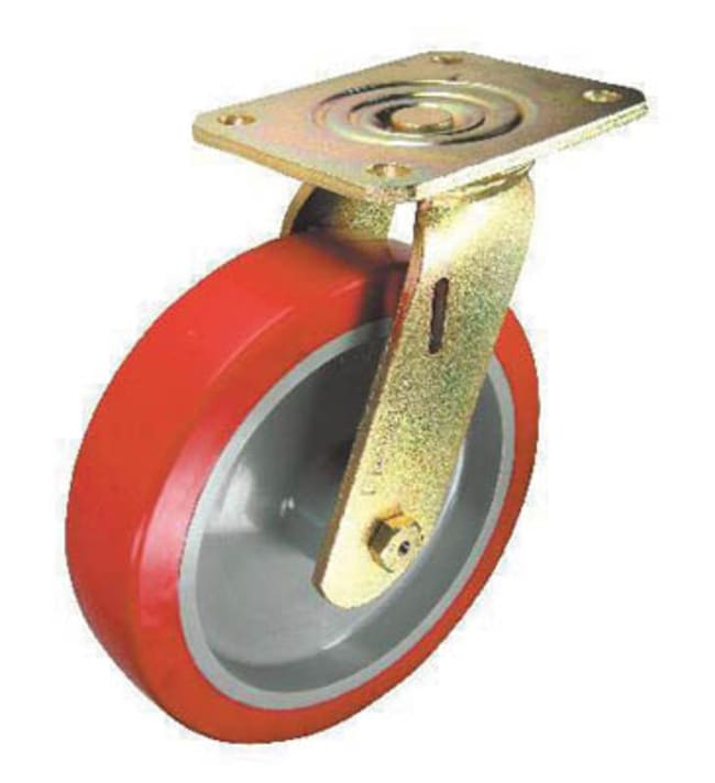 Manutan Heavy duty 200mm castor, plate fixing, nylon centre with ...