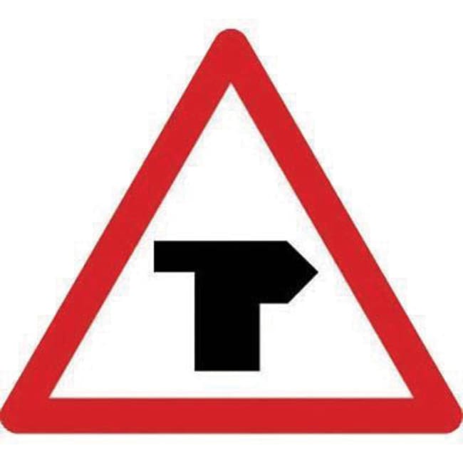 Manutan T junction priority from right sign. 600mm triangl, Quantity ...
