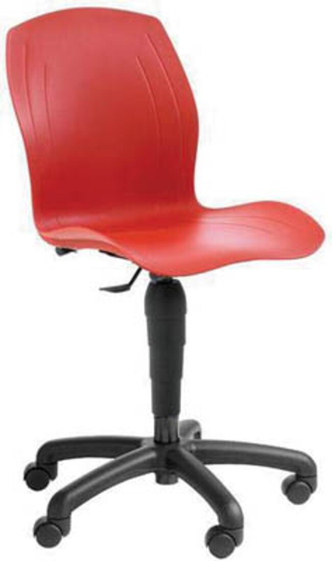 Manutan Swivel chair, polypropylene, red, 450/590mm height | Buy Online ...