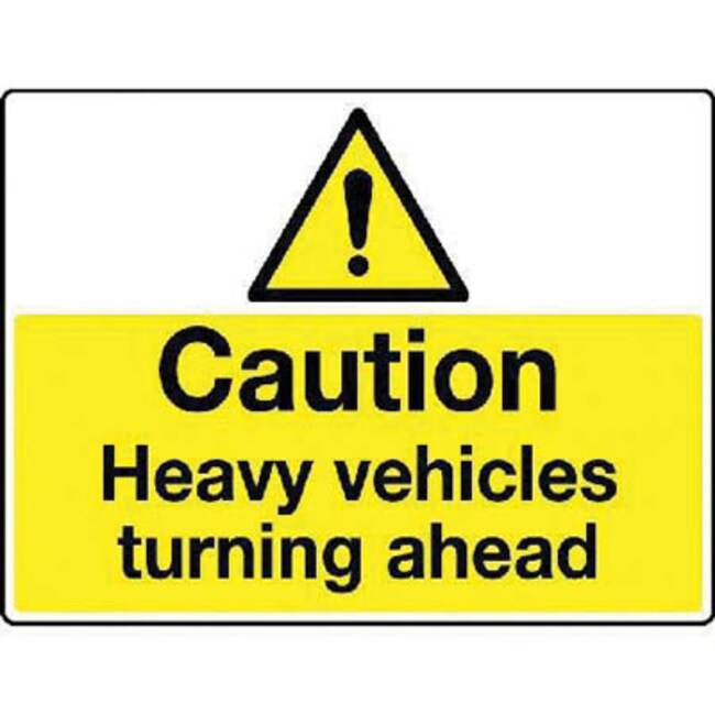 Manutan Caution heavy vehicles sign. 600 x 450mm. Rigid, Quantity: Each ...
