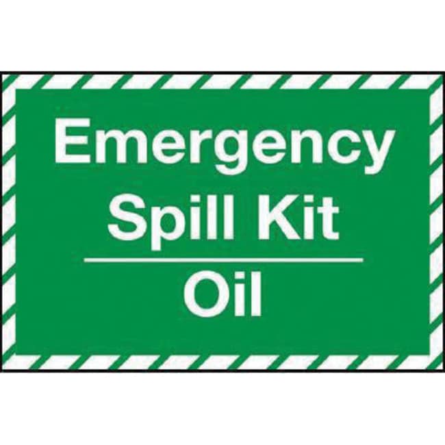 Manutan Emergency oil spill kit label. 600 x 400mm. Rigid, Quantity ...
