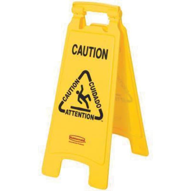 Manutan Wet floor sign, two sided, yellow, 673mm:Facility Safety and ...