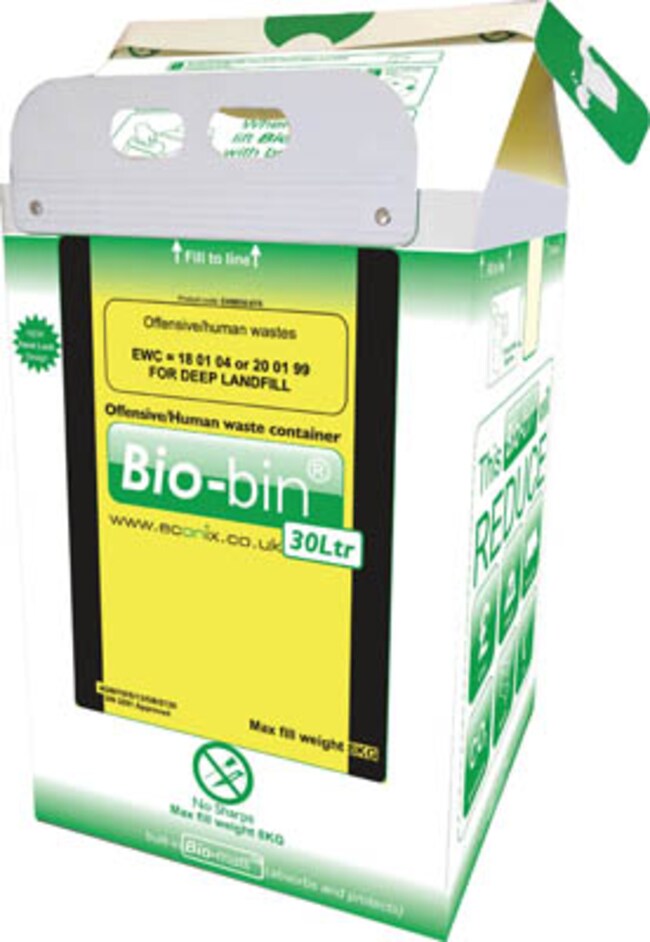 Econix™ 30L Bio-bin™ Paper Biohazard Bins Capacity: 30L; Color: Tiger ...