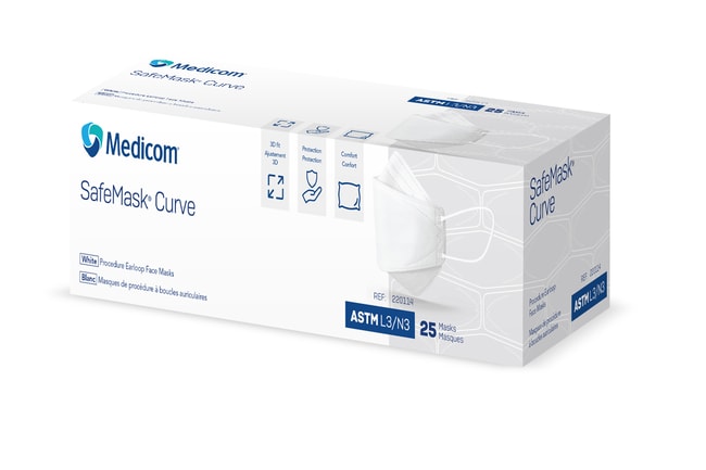 Medicom SafeMask Curve Procedure Mask SafeMask™ Curve, White:Personal ...