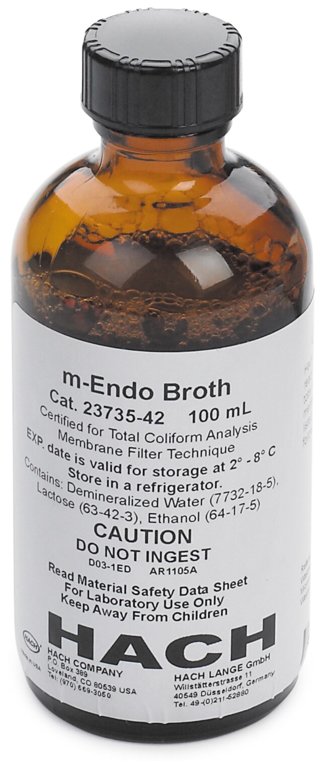 Hach Company m-Endo Broth, 100 mL glass bottle, 50 tests, Quantity ...