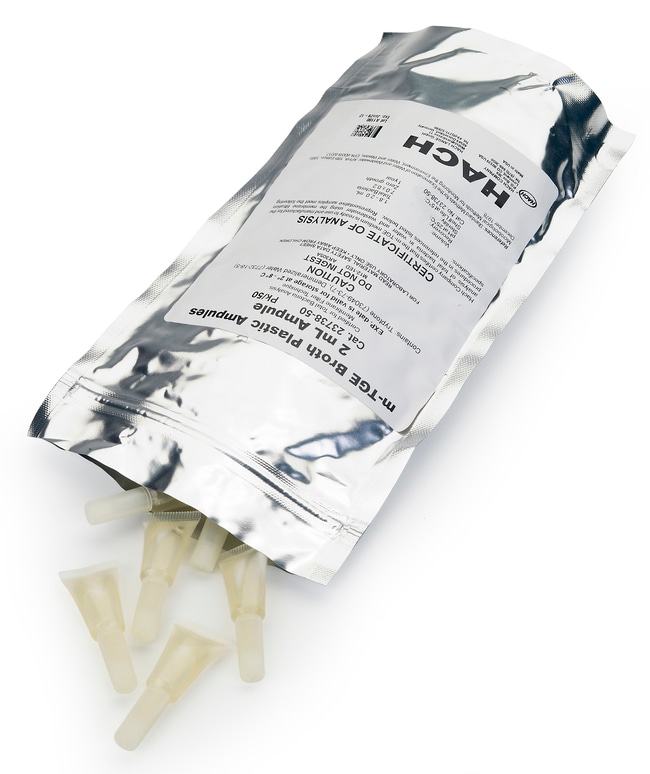 Hach Company m-TGE Broth, Plastic Ampules, pk/50, Quantity: Pack of 5 ...