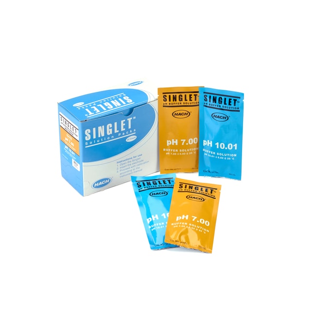 Hach Company SINGLET Single-Use pH Buffer Kit, pH 7.00 & 10.01, pk/2x10 ...