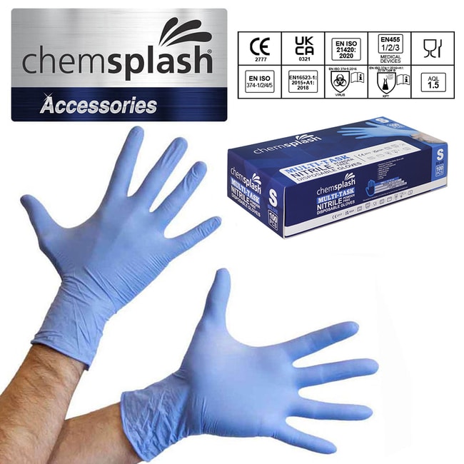Chemsplash Multi-Task Nitrile Powder Free Disposable Gloves, Style 4010 ...