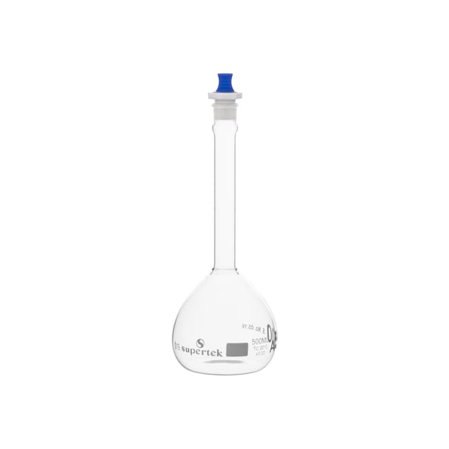 Supertek Class A, Reusable - Clear Glass Volumetric Flasks with ...