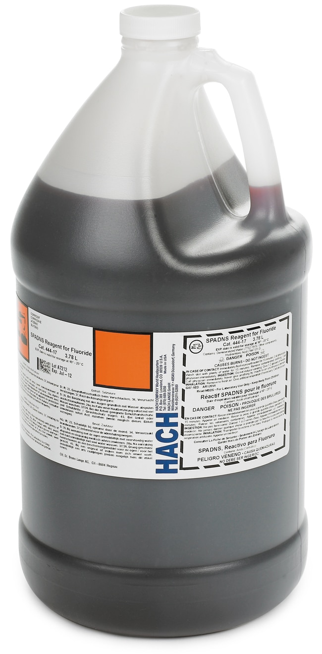 Hach Company SPADNS Fluoride Reagent Solution, 3.78 L, Quantity: Each ...