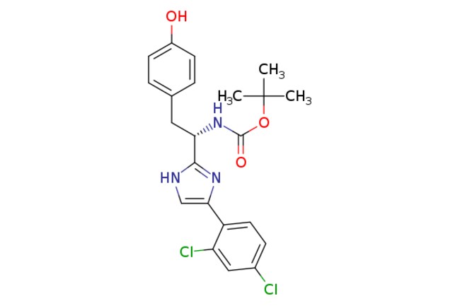 eMolecules [(1S)-1-[4-(2,4-Dichlorophenyl)-1H-imidazol-2-yl]-2-(4-hydroxyphenyl)ethyl]carbamic ...