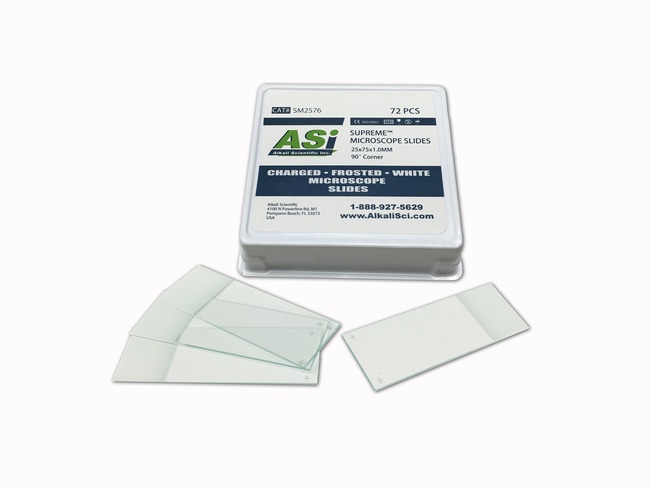 Alkali Scientific ASI Supreme Frosted Plus Charged Glass Microscope ...