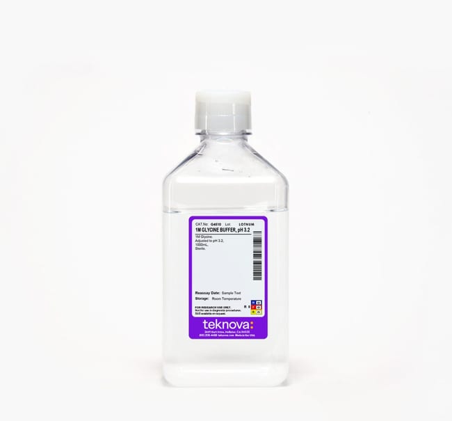 Teknova 1M Glycine Buffer, pH 3.2. 1000mL, Sterile 2 pack., Quantity ...