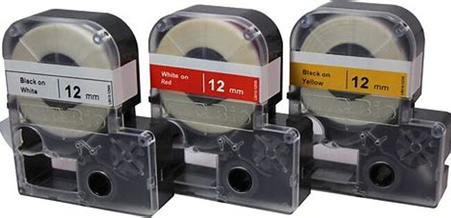 Alkali Scientific 26' Cassette of 12mm Lab Tape, Green with White Print ...