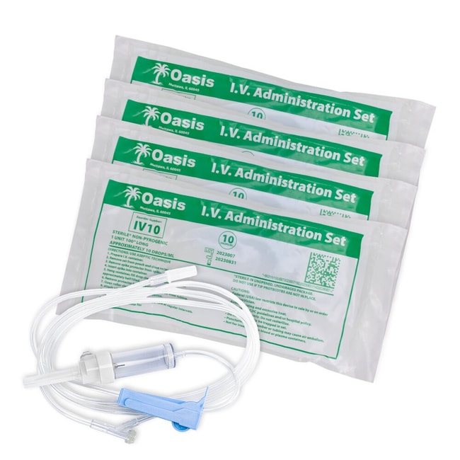 Med Vet International Sterile IV Administration Set, 10dr/mL, 100" with ...