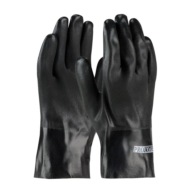 Fisherbrand Double-Dipped PVC Gloves, Gauntlet Style Sandy finish ...