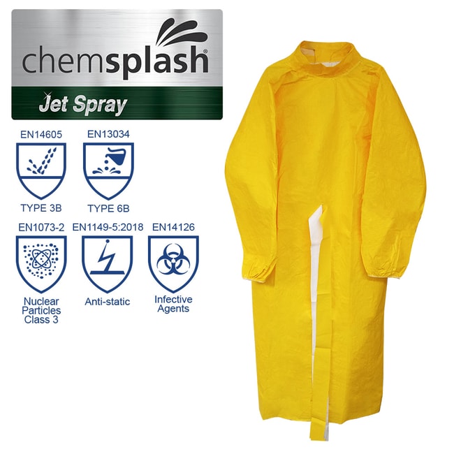 Chemsplash Jet Spray Surgeons Gown -Taped Seams Surgeons Gown:Personal ...